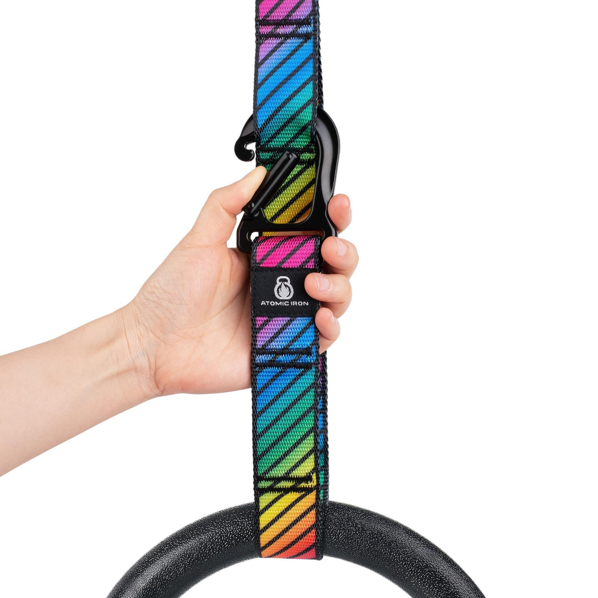 Premium Outdoor Gymnastic Rings with Carabiners (Rainbow) – Atomic Iron